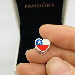 Pandora | Jewelry | Pandora Chile Flag Dangle Charmheart Bead Charm ...